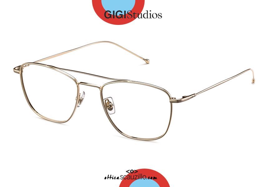 Titanium rectangular aviator eyeglasses GIGI Studios NAIROBI 7506/5 ...