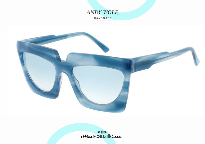 New oversized square sunglasses Andy Wolf mod. ADELE col. C blue | Occhiali | Ottica Scauzillo