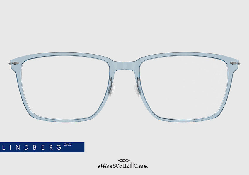 Rectangular titanium eyeglasses N.O.W LINDBERG 6505 col. C08-10 light ...