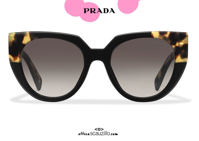 Round pointed oversized sunglasses PRADA SPR 14W col. black and havana ...