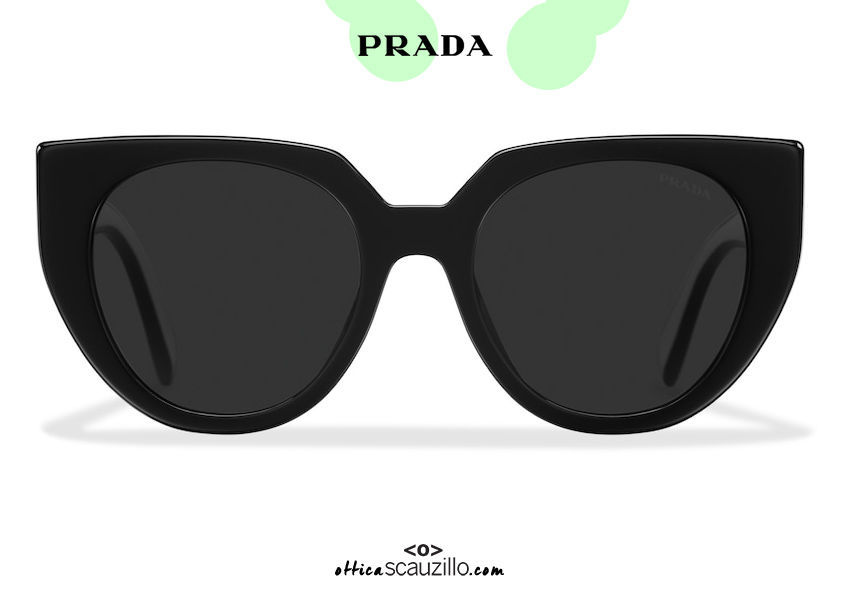 Round pointed oversized sunglasses PRADA SPR 14W col. black and white ...