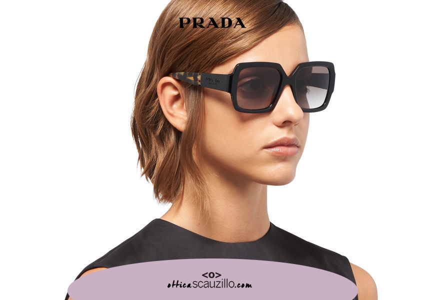 Oversized square acetate sunglasses PRADA SPR 21X col. black | Occhiali ...