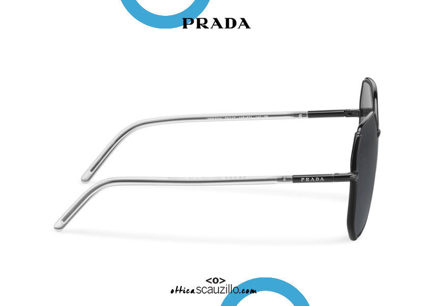 Oversized square metal sunglasses PRADA SPR 52W col. black | Occhiali ...