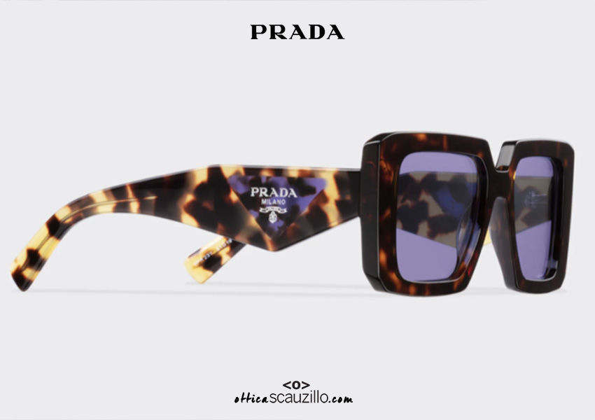 Oversized square sunglasses PRADA Symbole SPR 23YS col. Purple havana ...
