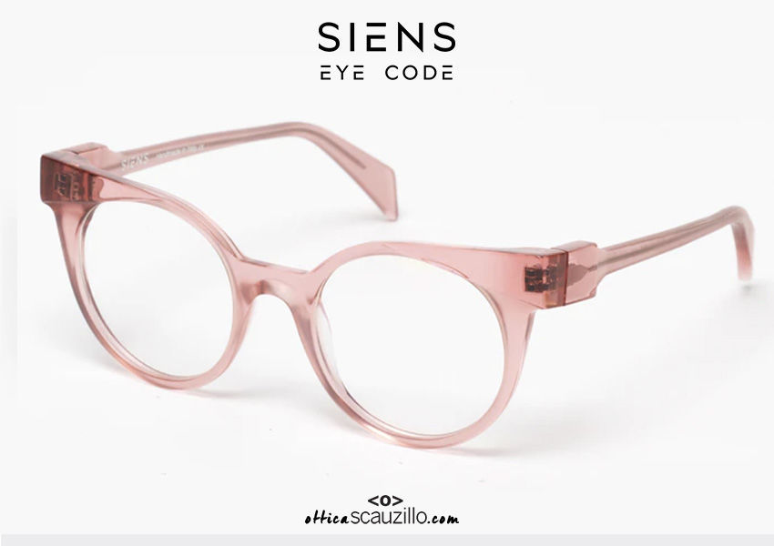Round cat eye eyeglasses SIENS EYE CODE 061 transparent pink | Occhiali ...