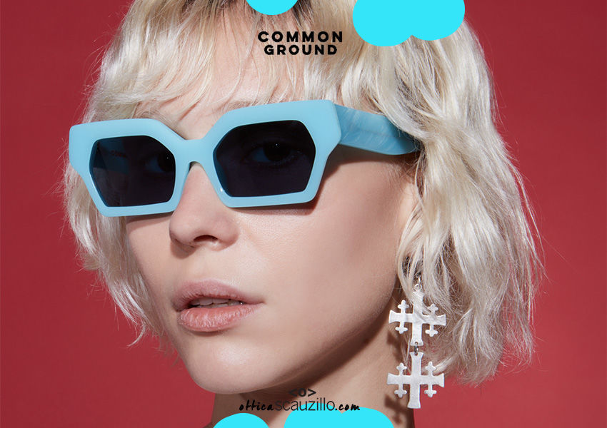 Rectangular cat eye sunglasses COMMONGROUND XOXO Hugs and Kisses col ...