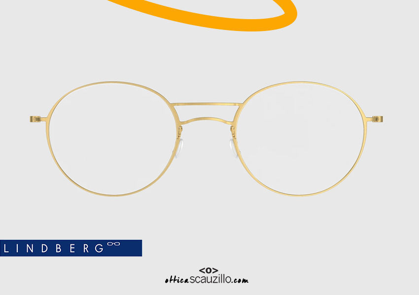 Double bridge round eyeglasses LINDBERG ThinTitanium 5518 col. GT gold | Occhiali | Ottica Scauzillo