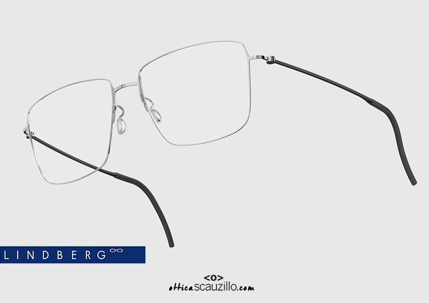 Wide square eyeglasses LINDBERG ThinTitanium 5508 col. P10 PU9 silver ...