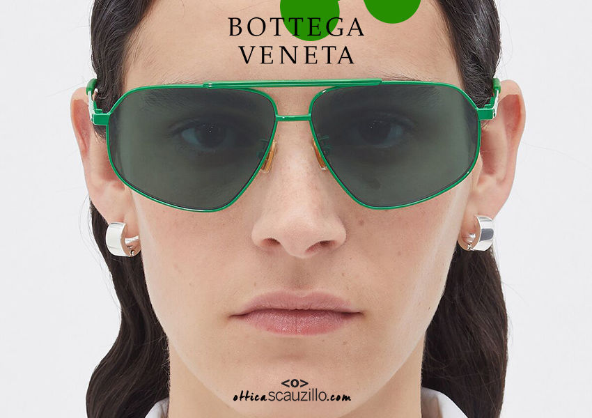 Bottega Veneta BV 1194 col.004 green aviator sunglasses | Occhiali ...