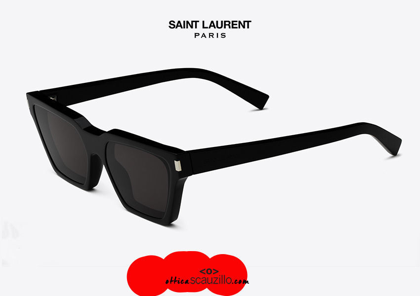 Saint Laurent SL 633 Calista square trapezoid sunglasses in black ...